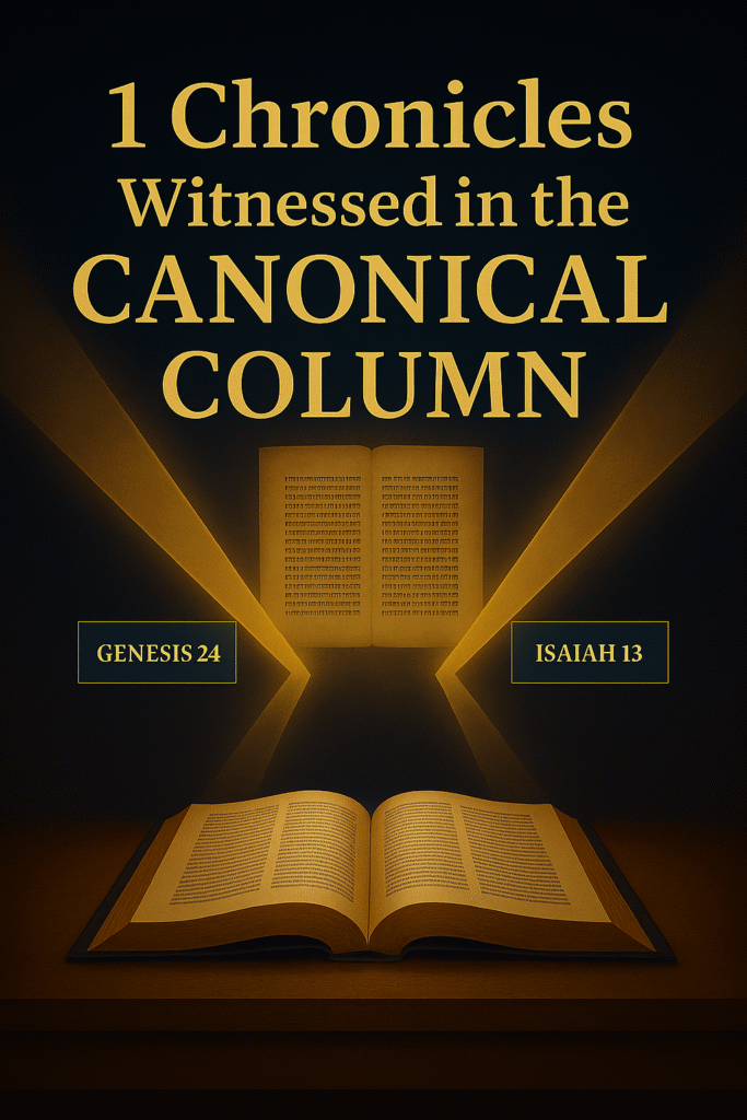 The Canonical Column, Book 13: 1 Chronicles : BEHOLD THE STONE