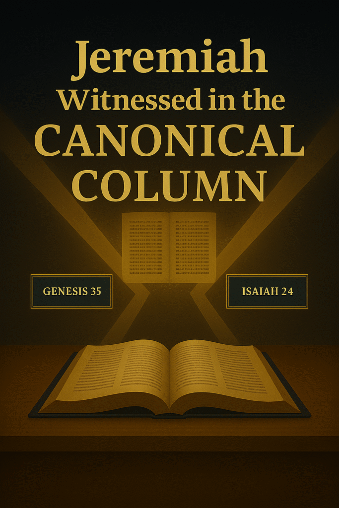 The Canonical Column, Book 24: Jeremiah : BEHOLD THE STONE